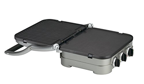 Cuisinart GR-4N 5-in-1 Griddler, Silver, Black Dials (Renewed)