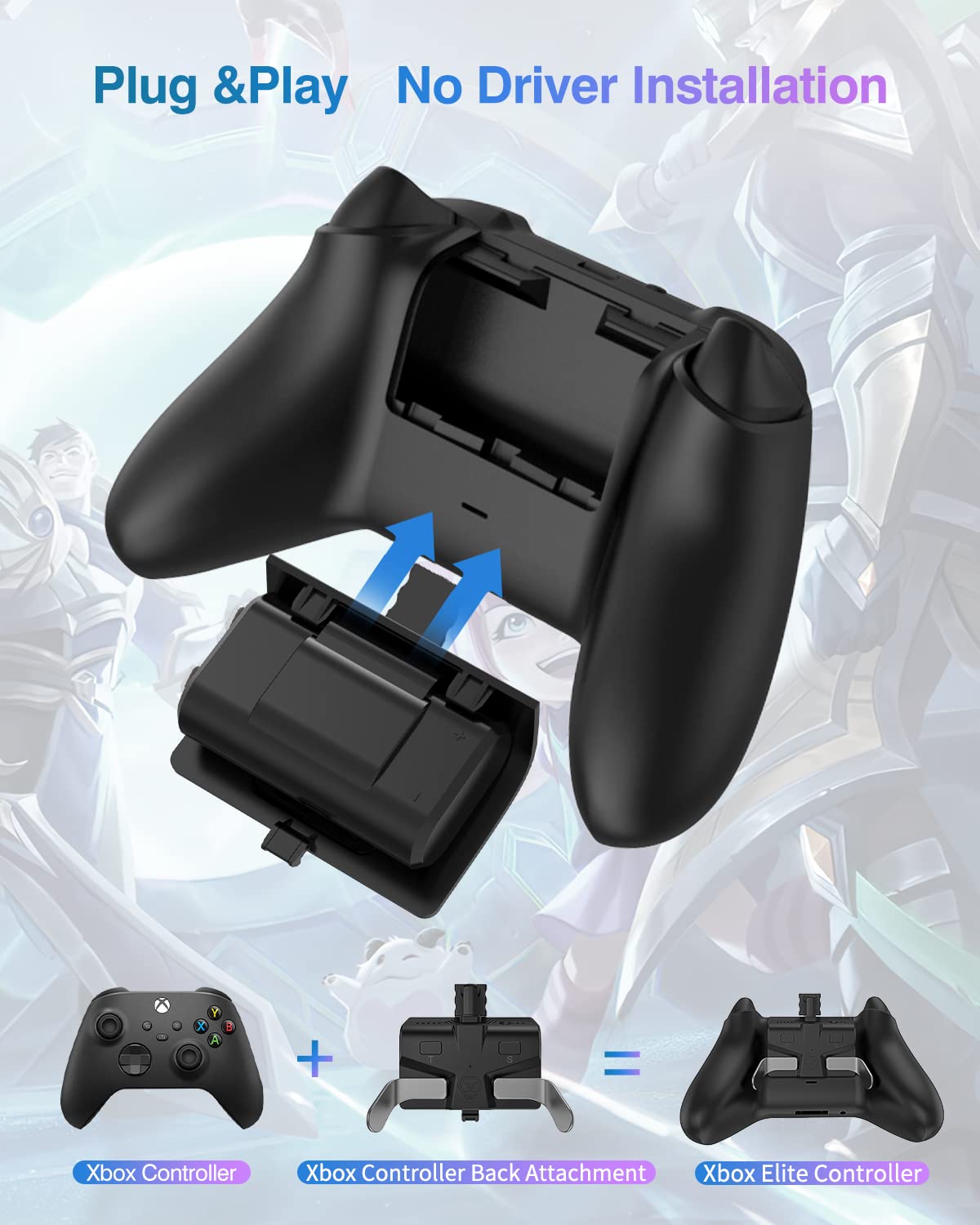 DUXICEPIN Paddles for Xbox Series Controller, Back Button Attachment with 3.5MM Aduio Port/2 Programming Back Buttons/ Memory Function/ for Xbox Series X&S