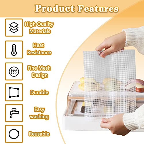 Silicone Dehydrator Sheets, Non Stick Silicone Mesh for Dehydrator Tray Liner 14x14inch Silicone Dehydrator Sheet Food Dehydrator Sheets Fruit Dryer Mesh for Freeze Dryer Dehydrator Accessories - 5pcs