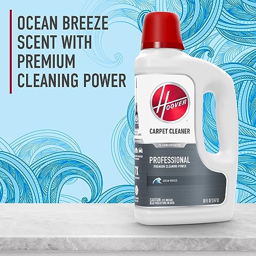 Hoover Prime Professional Deep Cleaning Carpet Shampoo, Concentrated Machine Cleaner Solution, 50 oz Formula, AH31959, White, Package May Vary