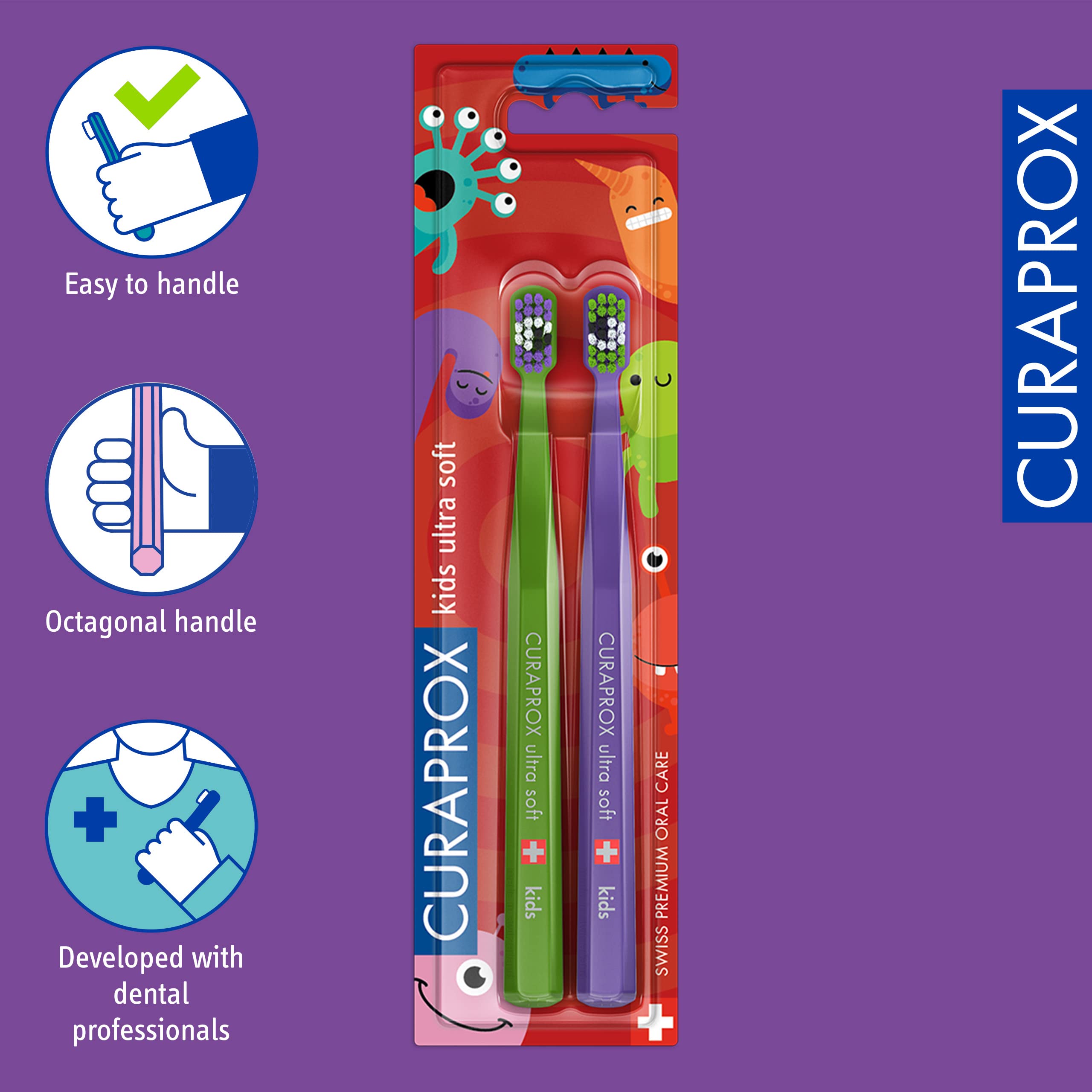 Curaprox CS 5460 Ultra-Soft Toothbrush Set, Special Edition Happy Kids, 2 Pack