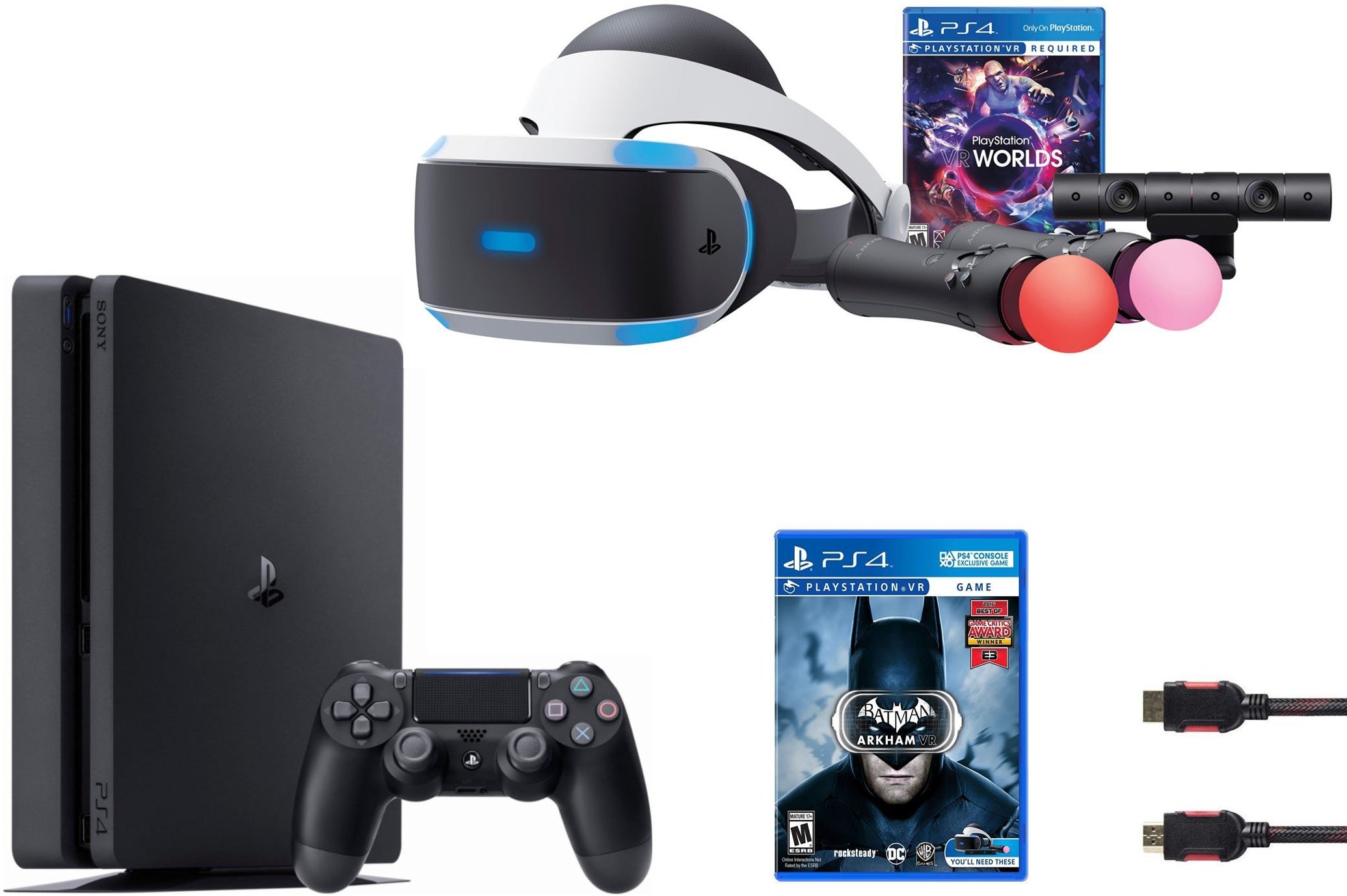 PlayStation VR Launch Bundle 3 Items:VR Launch Bundle,PlayStation 4 Slim 1TB, VR Game Disc Arkham VR
