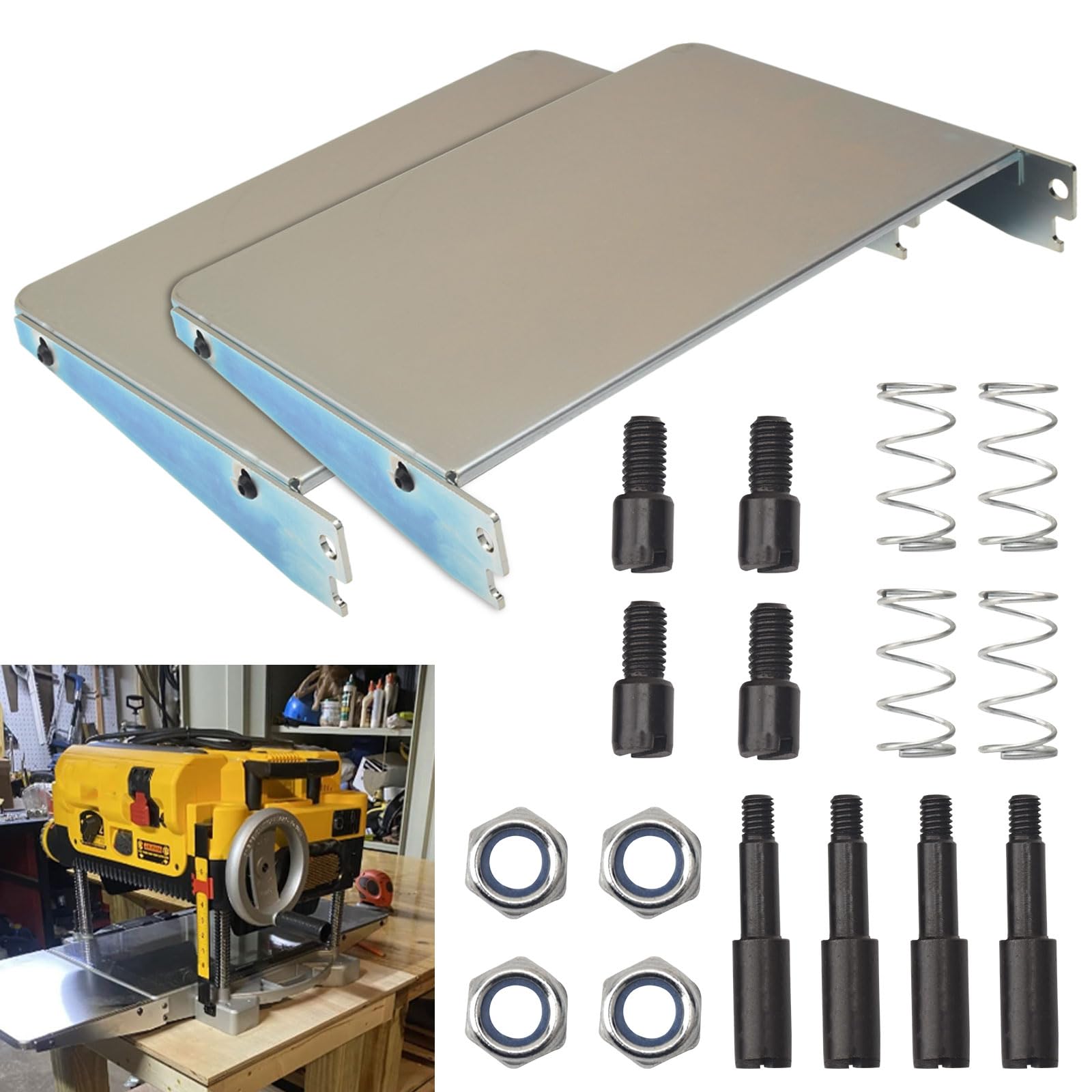DW7351 13" Planer Folding Table Accessory Set of 2 - Offers Additional 9-Inch Support on Each Side for Enhanced Stability, Compatible with DEWALT DW735 Planer, Includes 5140008-16 Replacement Hardware