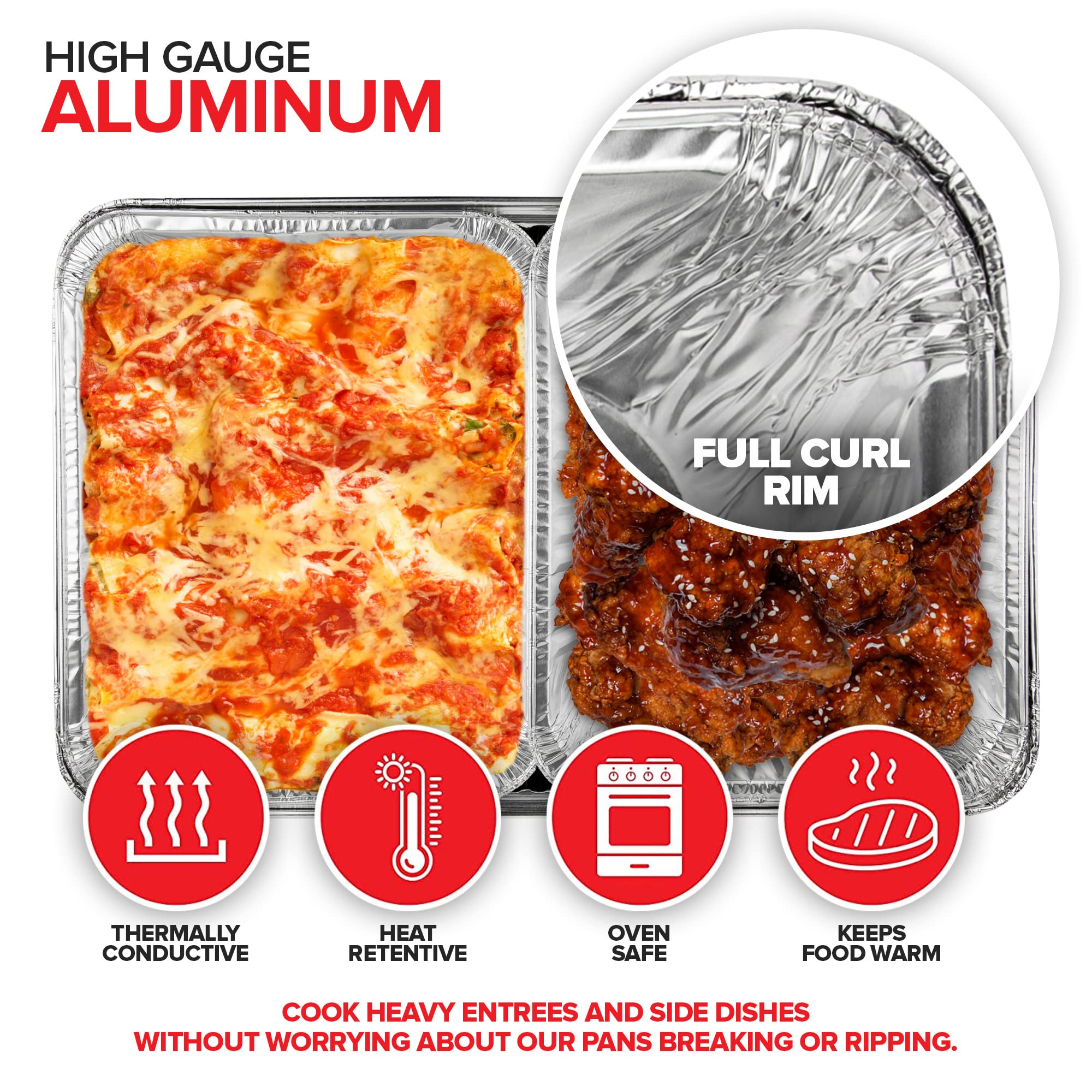 Chafing Dish Buffet Set with Cover Disposable - 21x13 (5 Pack) 9x13 & Lids (10 Pack) Aluminum Serving Trays, Catering Pans for Keeping Food Warm, Chaffing Dishes for Buffets and Parties, Warming Tray