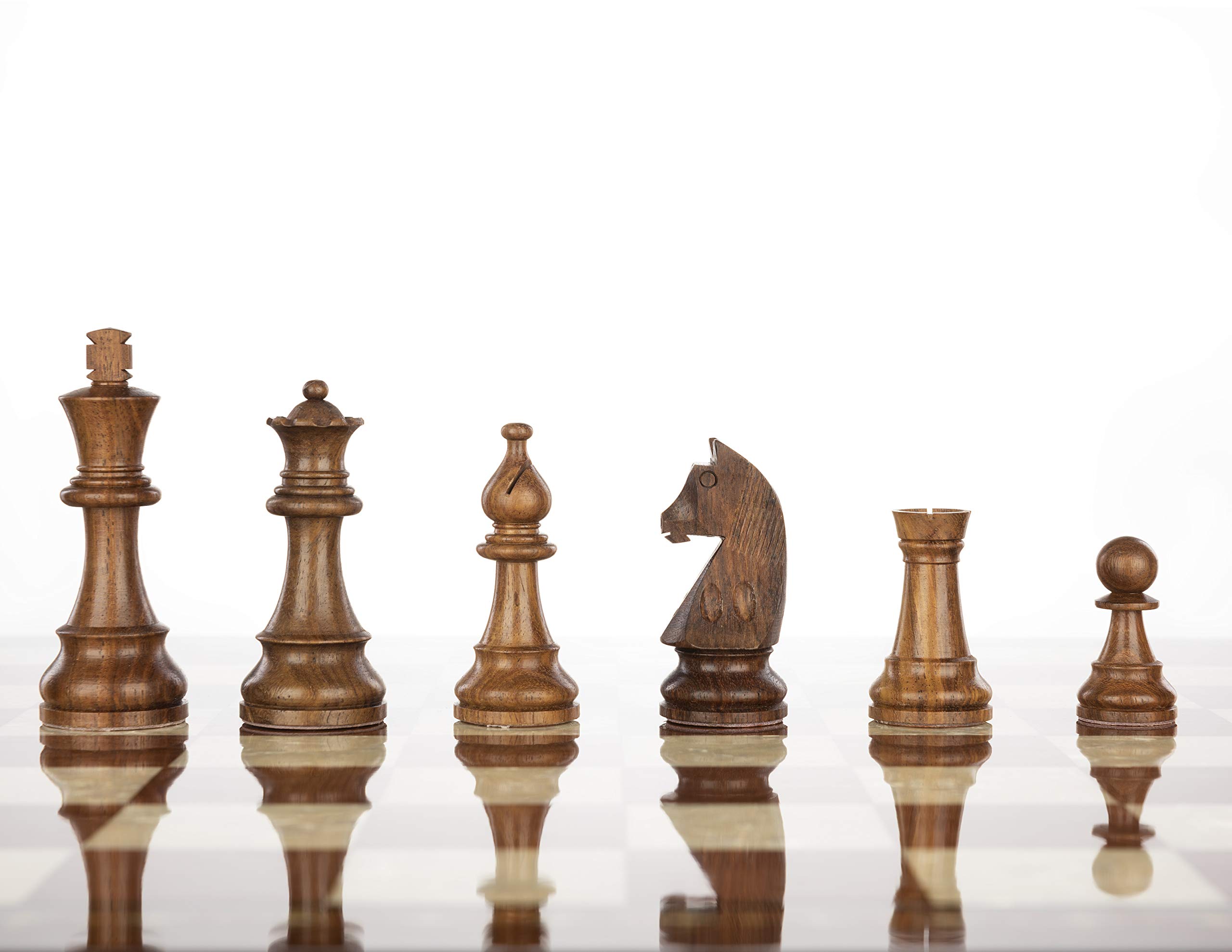 Staunton Classic Wooden Chess Pieces-Chessmen Weighted,Felted King Collector Edition Premium (3.75)