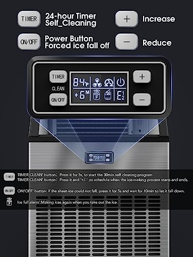 Joy Pebble Commercial Ice Machine,265 lbs/24H/11,500pcs,120pcs/Cycle,Ice Size Control,24H Timer,Ice Maker Machine Under Counter for Restaurant/Bar/Office/Home/Party