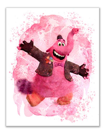 Inside Out Watercolor Wall Art Prints - Set of 6 (8 inches by 10 inches) Photos - Joy Sadness Fear Anger Disgust Bing Bong