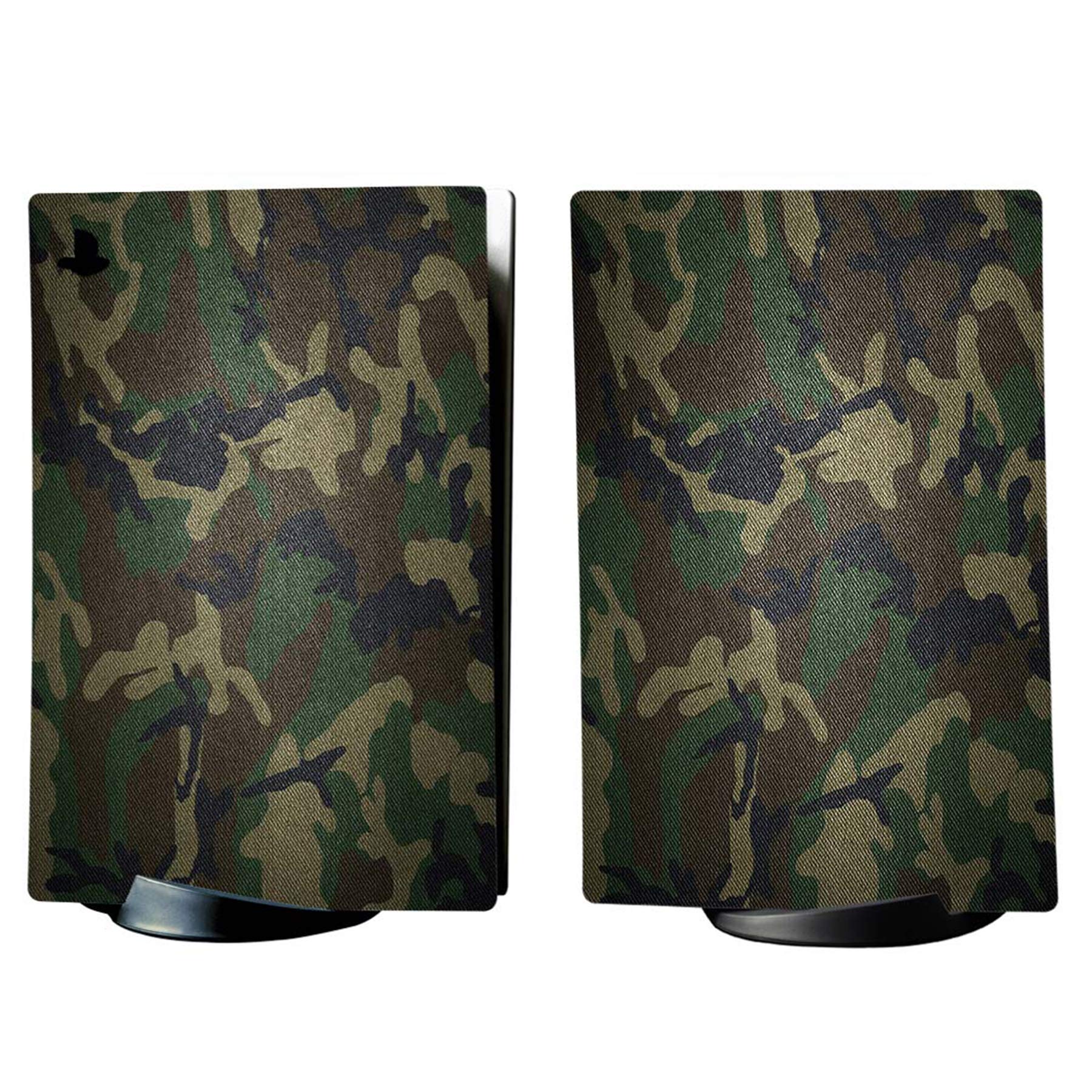 PlayVital Army Green Camouflage Full Set Skin Decal for ps5 Console Digital Edition, Sticker Vinyl Decal Cover for ps5 Controller & Charging Station & Headset & Media Remote