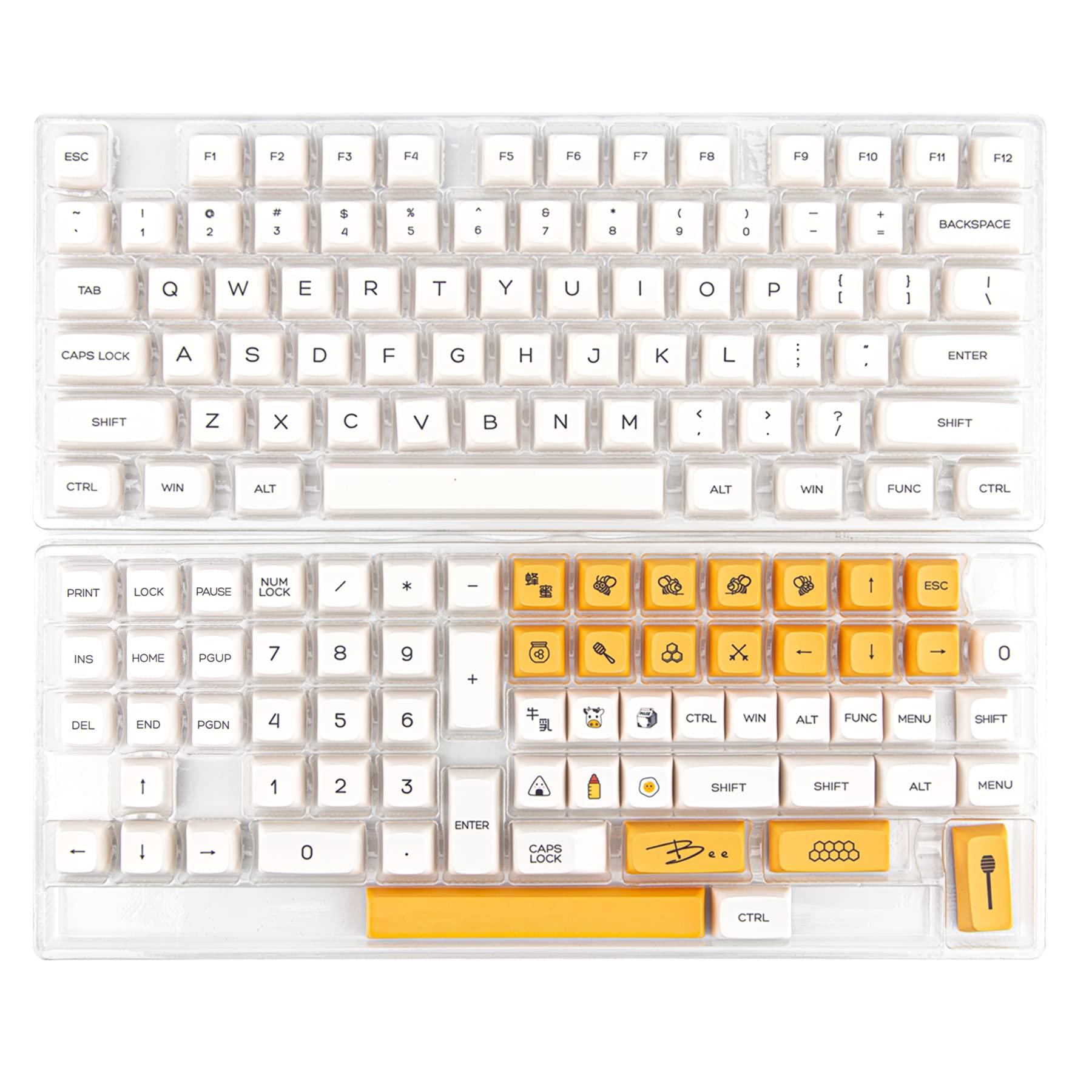 Custom Keycaps 173-key Keycap Kit Keyboard Keycaps Cherry Profile ABS Double Shot Keycaps for Kailh Box Cherry MX TTC Switches Mechanical Gaming Keyboard (Arctic)