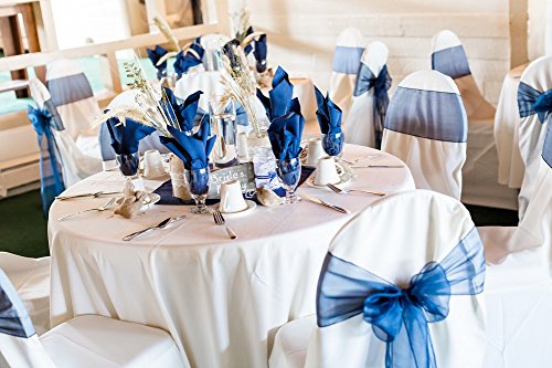 SPRINGROSE Ecoluxe 90 Inch Round White Tablecloth 10 Set | Sleek & Elegant Touch, Crease & Wrinkle Resistant Polyester | for Wedding Receptions, Banquets, Parties, Showers, and Restaurants
