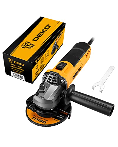 DEKOPRO 110V Angle Grinder, 4-1/2" Max. Wheel Dia., 7.5A Grinders Power Tools, 12000RPM No Load Speed, 1 Grinding Wheel, Grinder Tool for Grinding, Sanding, Wire Brushing or Abrasive Cutting-Off