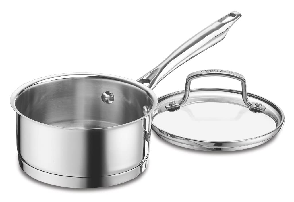 Cuisinart 8919-14 Professional Series 1-Quart Saucepan with Cover, Stainless Steel & 719-16 1.5-Quart Chef's-Classic-Stainless-Cookware-Collection, Saucepan w/Cover