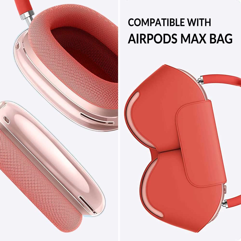 Custom Name & Initial Crystal Clear Case for Apple AirPod Max,Thin Customized Signature Transparent Protective Ear Cup Covers (Clear Pink)