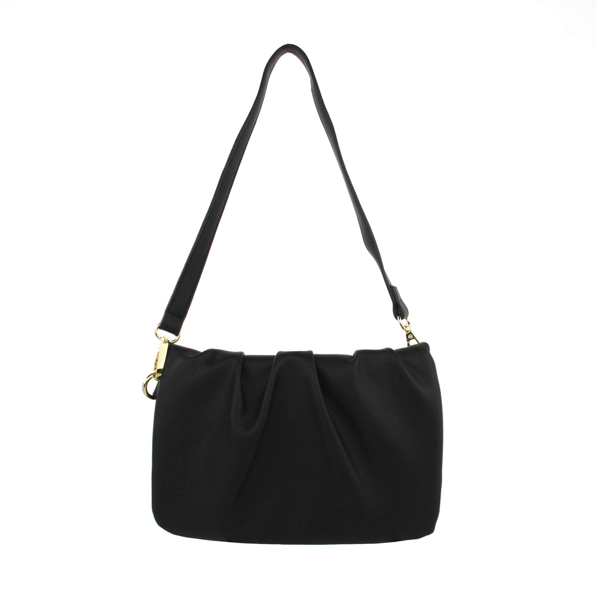 Olivia Miller Women's Faux Leather Ruched Front Flap Cloud Chic Bag Crossbody