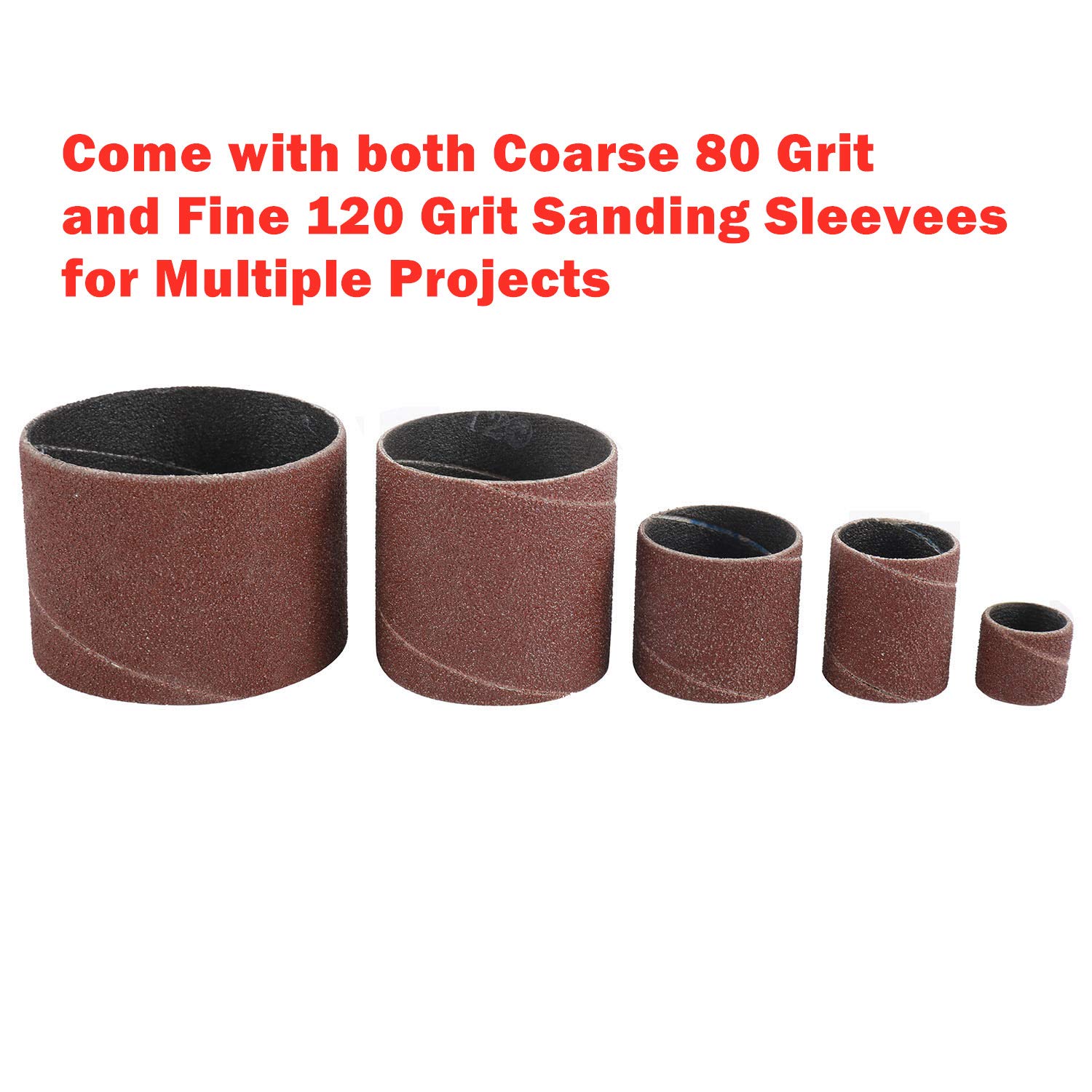 KUNTEC 25 Pieces Sanding Drum Kit for Woodworking Drill Presses and Power Drills