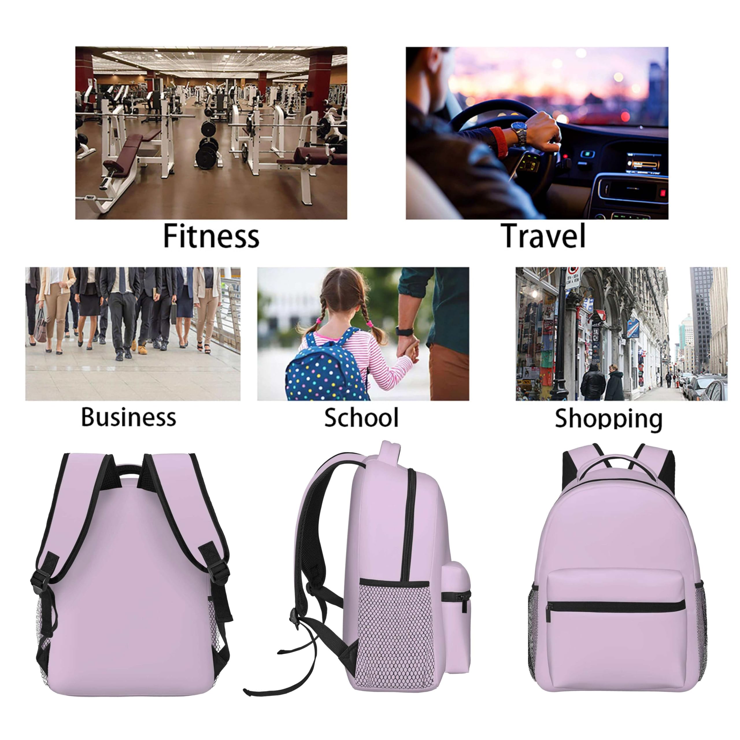 CUKCIC ERICAT 3D Printing Backpack Cute Purple Daily Large Capacity Personalized Backpack
