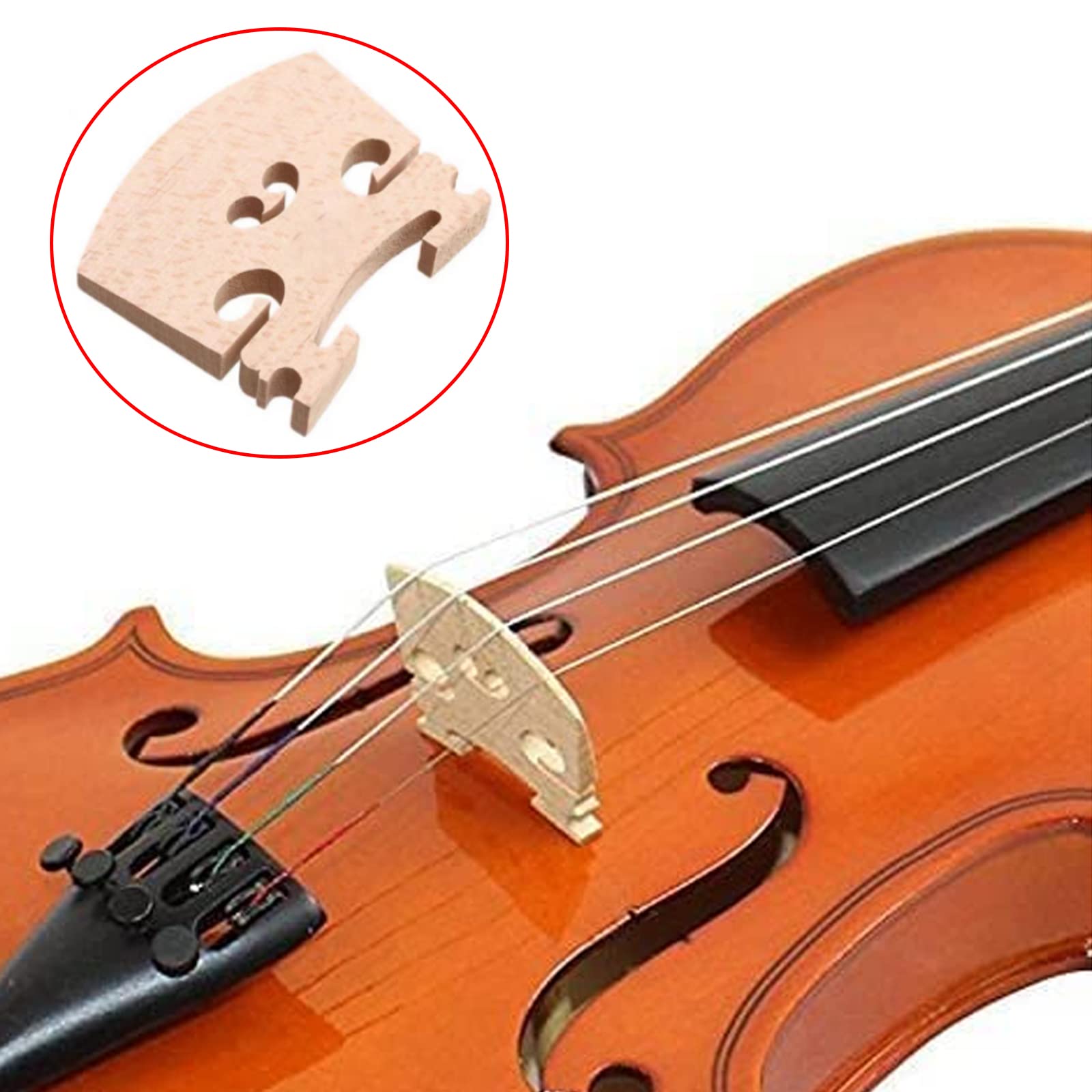 Cheerock 12Pcs Violin Bridge Set, 6 Size Maple Violin Bridge, Violin Bridge 4/4 3/4 1/2 1/4 1/8 1/16 Violin Parts And Accessories