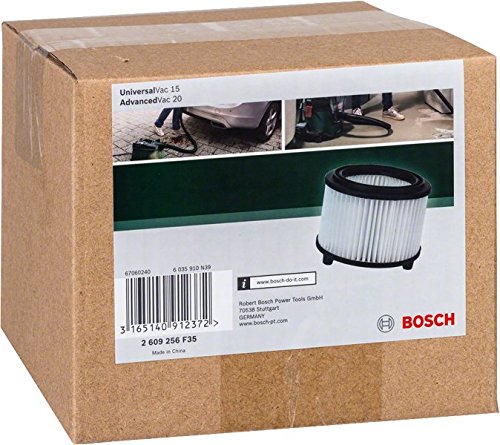 Bosch Home and Garden 2609256F35 Cartridge Filter for UniversalVac 15 and AdvancedVac 20 Vacuum Cleaners Washable