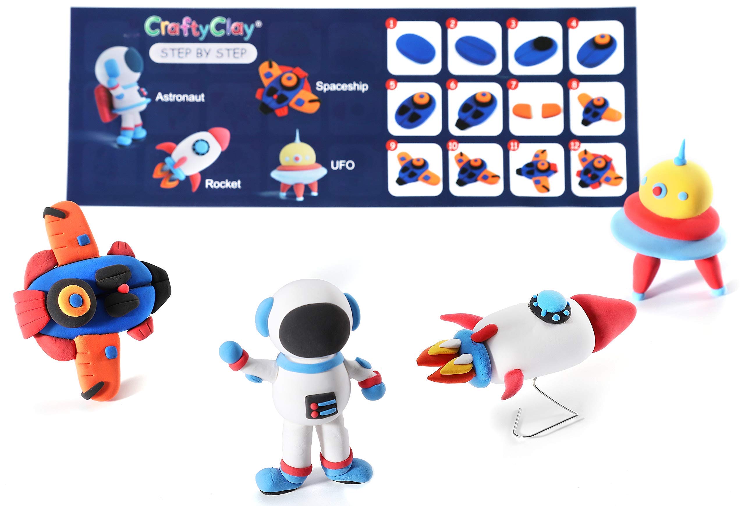 The Spaceship Modeling Clay Set for Kids,12 Color Premium Soft Air Dry Clay for Kids, Crafts for Kids Ages 5-8,