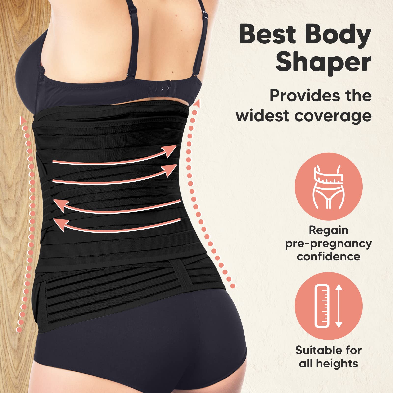 KeaBabies 3 in 1 Postpartum Belly Support Recovery Wrap and Bamboo Viscose Nursing Pads Bundle - Pregnancy Belly Support Band - 14 Washable Pads + Wash Bag