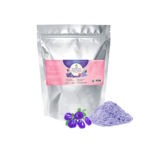 Butterfly Pea Flower Extract Powder 1000g- Bionutricia Extract Natural Asian Gourmet Standardized Fresh Beverage or Bakery Ingredient, Natural Flavor & Color