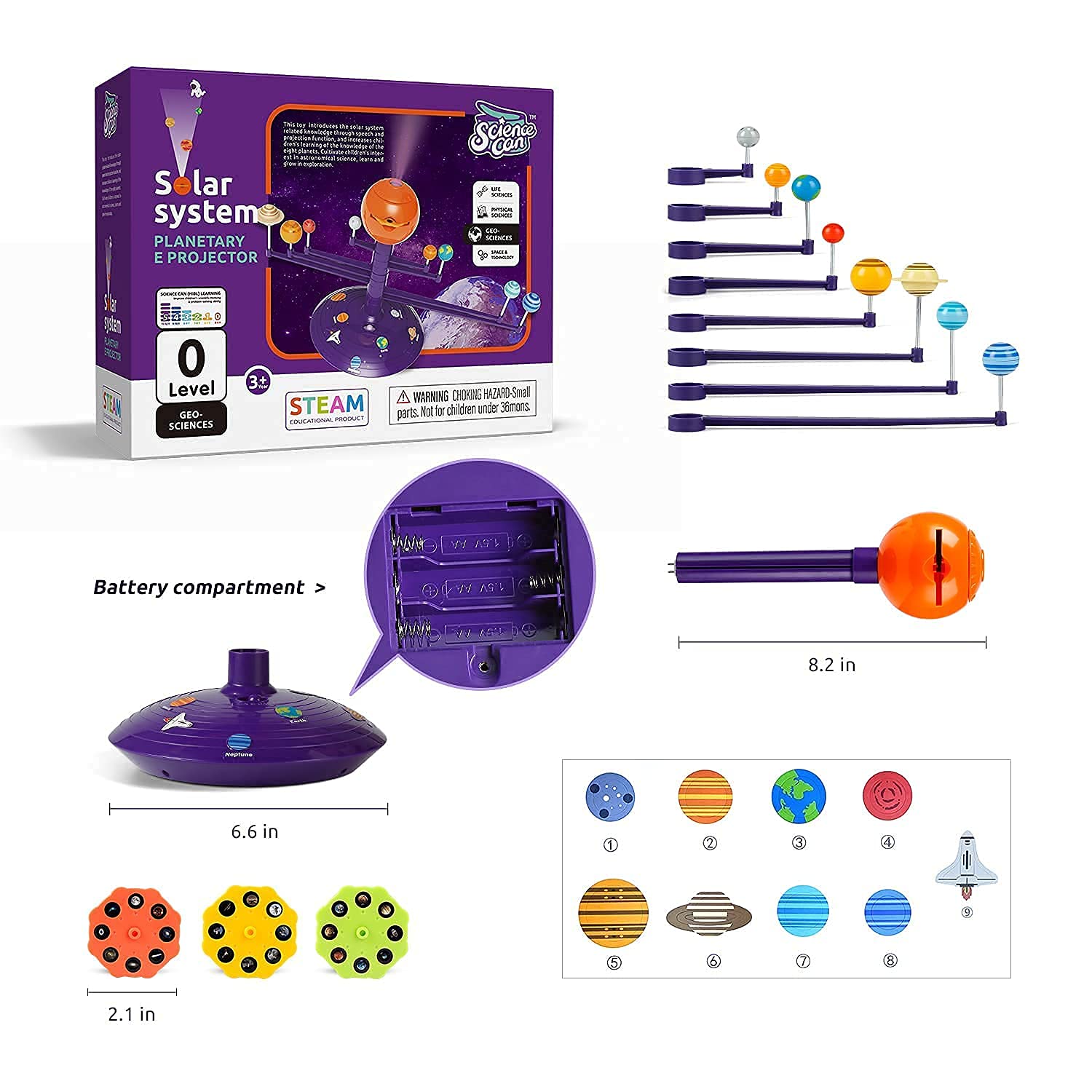 Science Can Solar System for Kids, Talking Astronomy Solar System Model Kit, Planetarium Projector with 8 Planets STEM Space Toys for 3 4 5+ Years Old Boys Girls