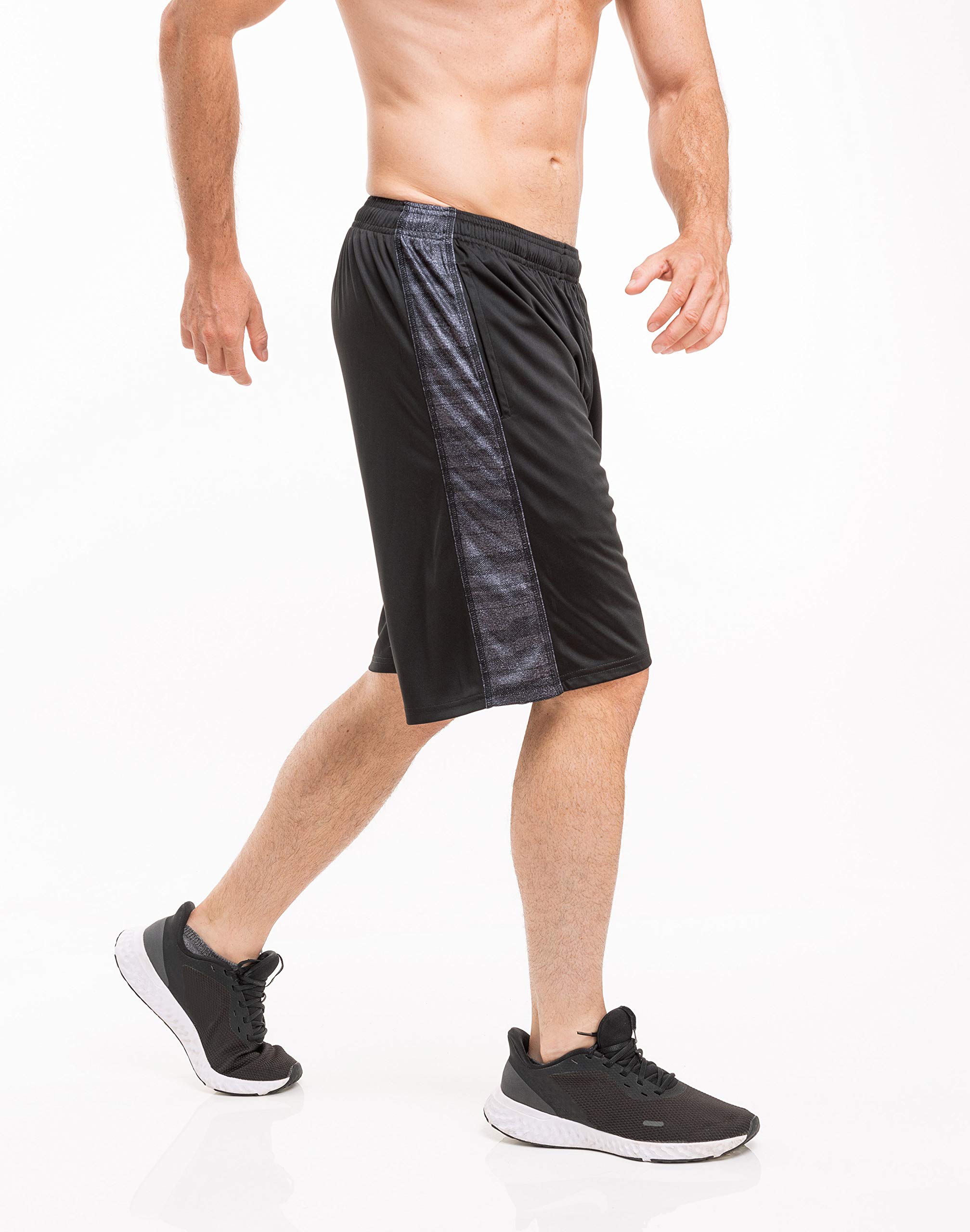 BROOKLYN + JAX Men's Premium Active Athletic Performance Shorts with Pockets - 5 Pack