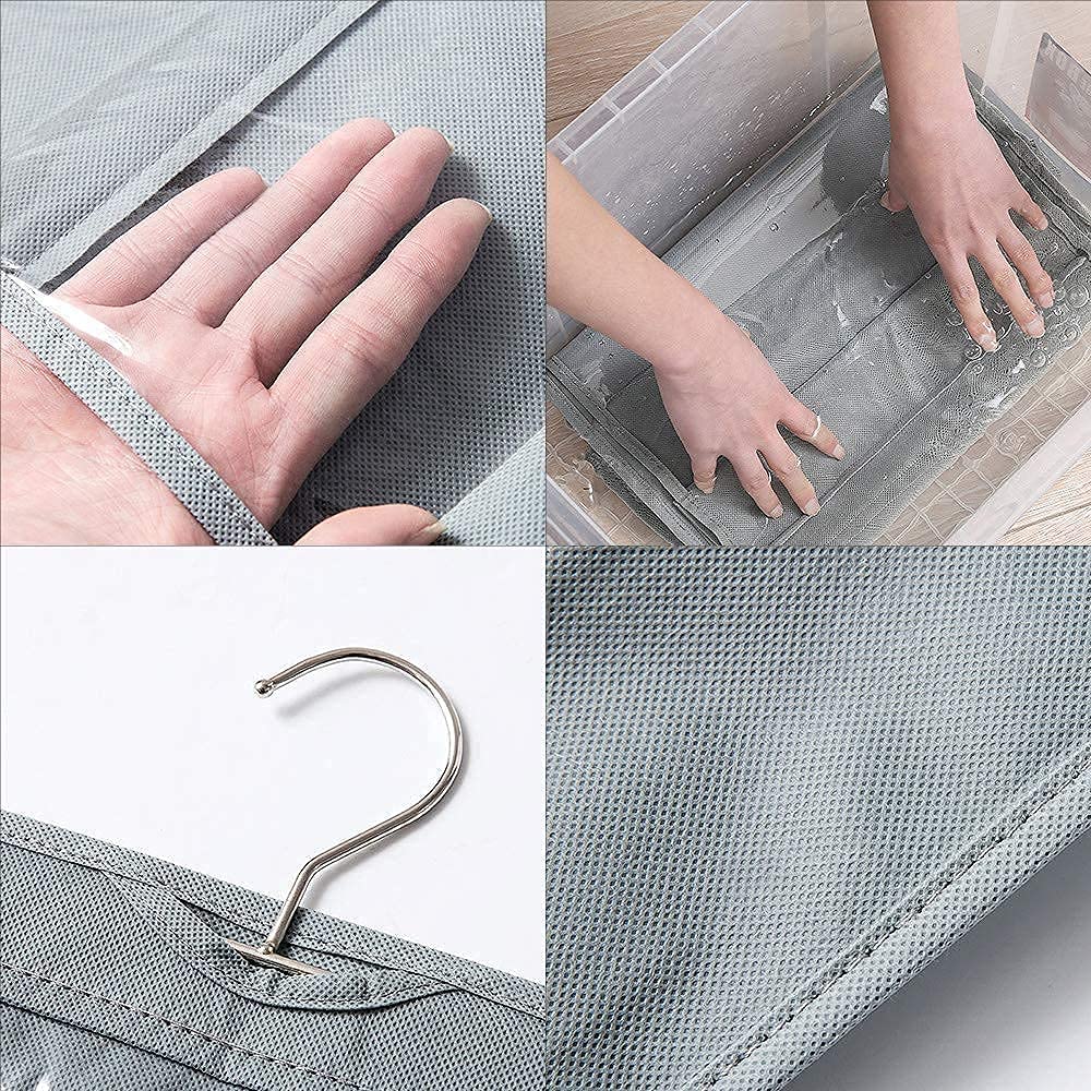 ThunderStar Hanging Closet Organizer Dust-Proof Storage Wardrobe Handbag Holder, Dual-Sided 6 Clear See-Through Pockets