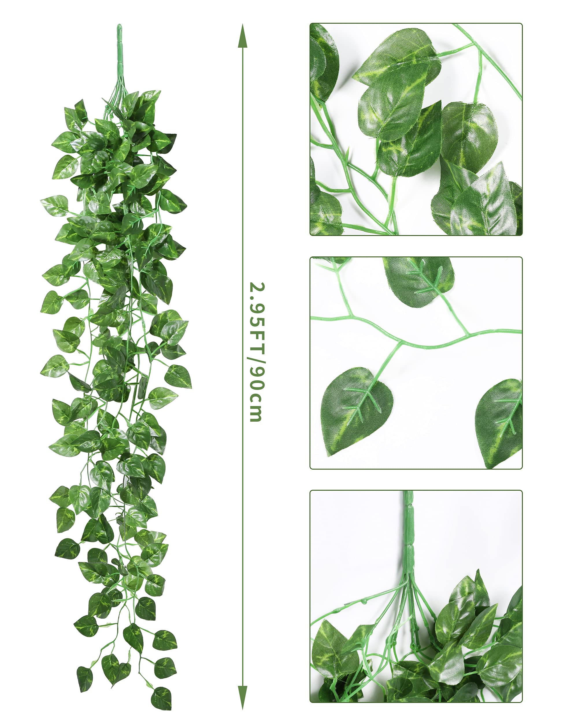Omldggr 3 Pieces Artificial Hanging Ivy Vine Artificial Hanging Plants for Indoor Outside Home Garden Office Decor