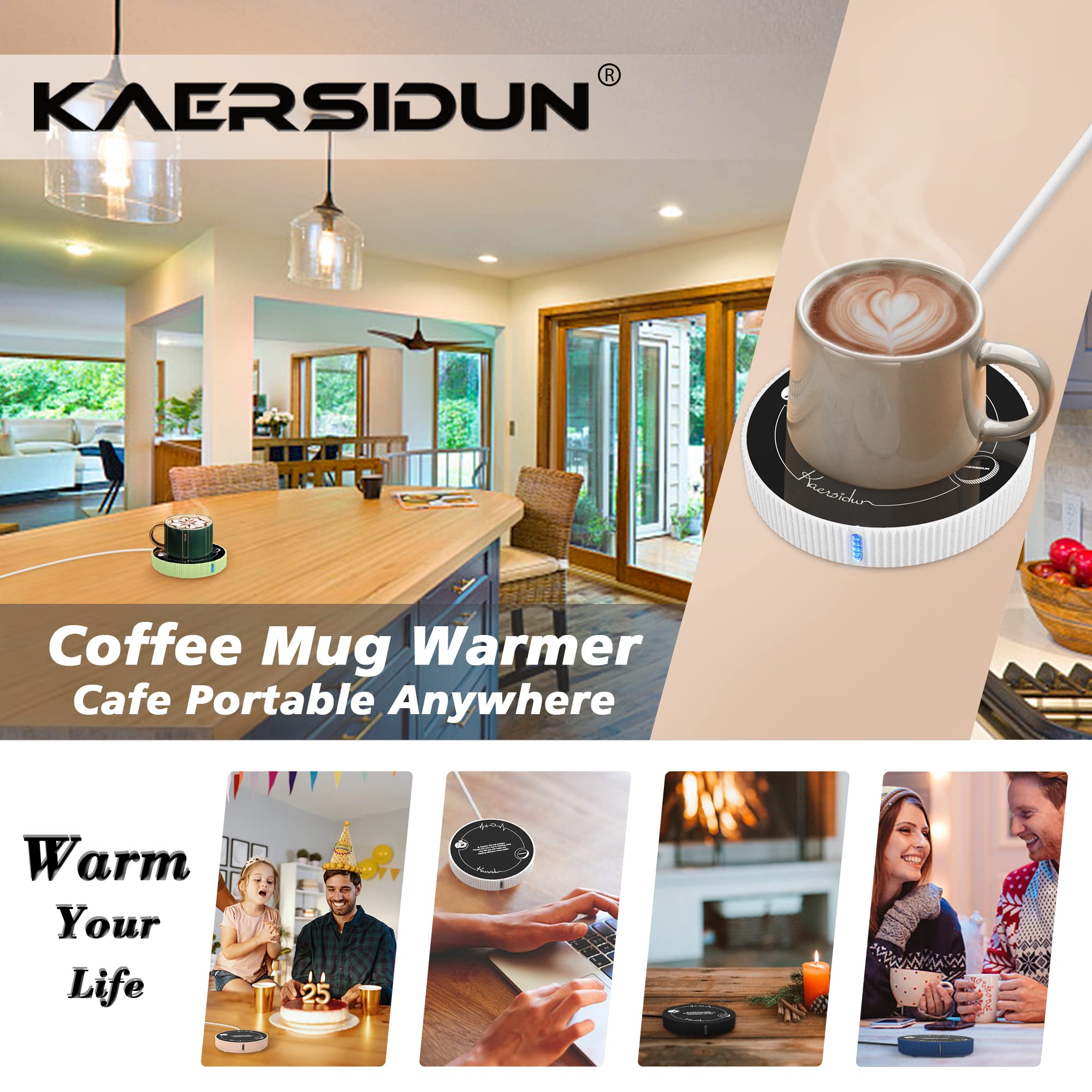 Coffee Mug Warmer, Mug Warmer for Desk with Gravity Switch Suitable for Home and Office Use, Cup Warmer for Coffee, Milk and Tea, Gift, Candle Warmer