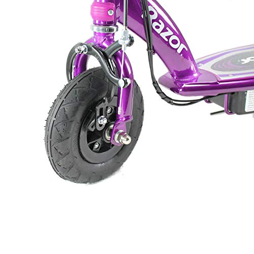 Razor E100 Kids Ride On 24V Motorized Powered Electric Scooter Toy, Speeds up to 10 MPH with Brakes and Pneumatic Tires, Purple