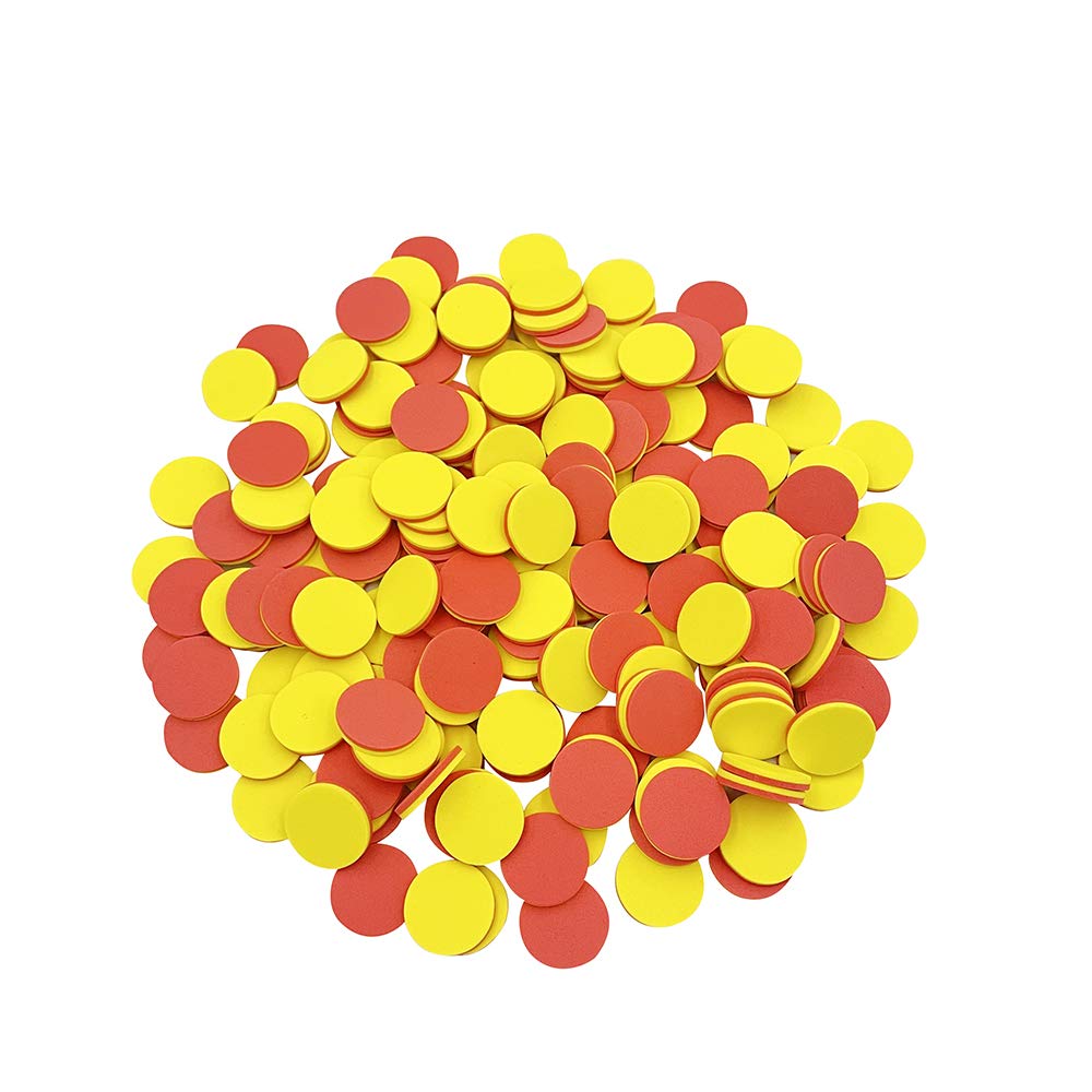 SEETOOOGAMES 1 inch Two-Color Counters, Red/Yellow, Educational Counting, Sorting, Patterning, Grouping & Math Bingo Chips, 200 Pieces