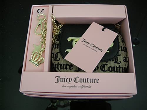 Juicy Couture New Micro Mini Bag Detachable Dangle Charm Gift Set Black