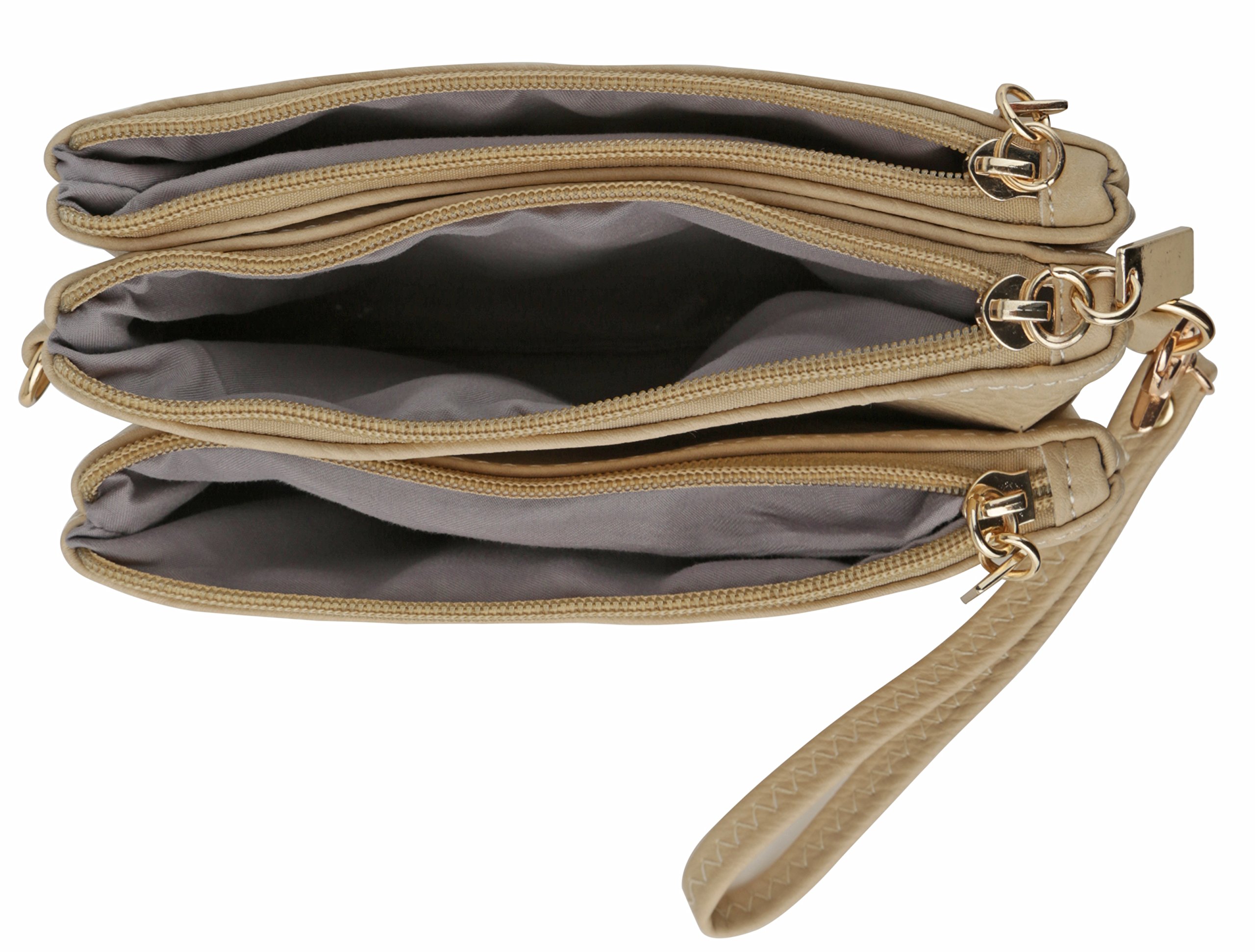Mia K Collection Crossbody Bags for Women Handbag, PU Leather Crossover, Small Shoulder Side Wallet Gold