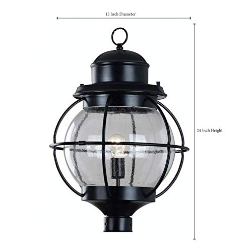 Kenroy Home 90967BL Hatteras Lanterns, 23.5 Inch Height, 15 Inch Diameter, Black