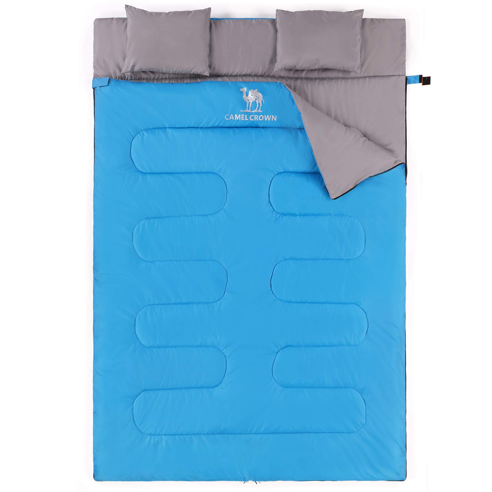 CAMEL CROWN Double/Single Sleeping Bag for Backpacking, Camping, Hiking,Outdoor Activities, Cold Weather 2 Person Waterproof Sleeping Bag for Adults Or Teens.