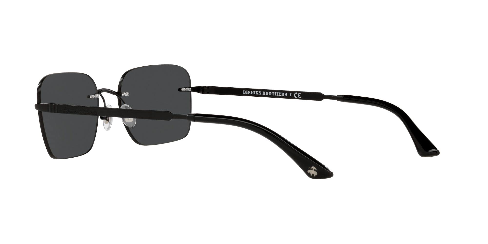 Brooks Brothers Men's BB4058 Rectangular Sunglasses, Matte Black/Solid Grey, 56 mm
