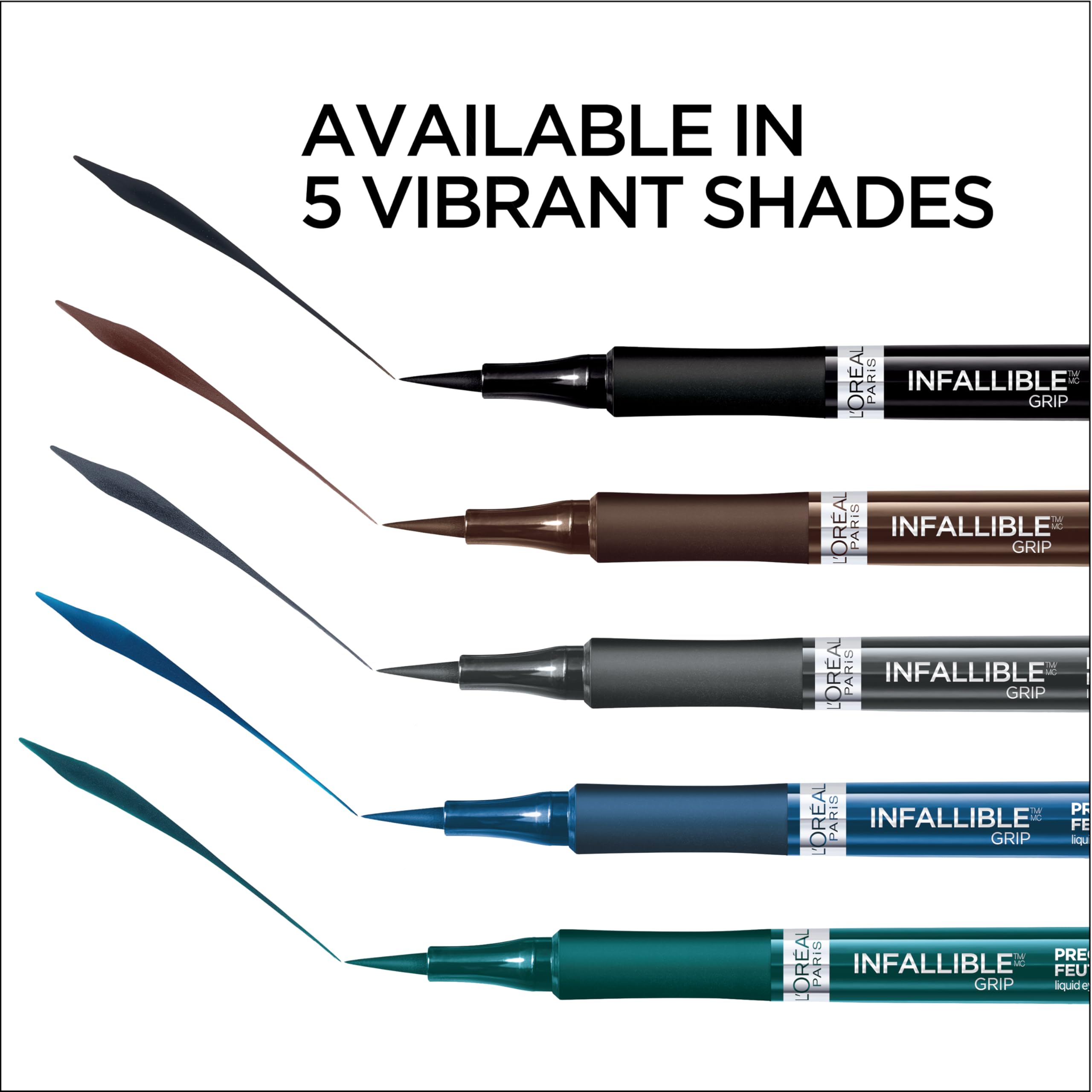L’Oréal Paris Cosmetics Paris Makeup Infallible Grip Precision Felt Eyeliner, Smudge Resistant, Long Lasting Waterproof Eyeliner, Blue, Blue, 0.03 fl oz