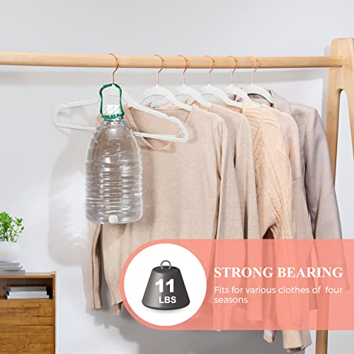 HOUSE DAY Clear Skirt Hangers 12 Pack and White Velvet Hangers 50 Pack, Closet Hangers Set, College Dorm Room Essentials