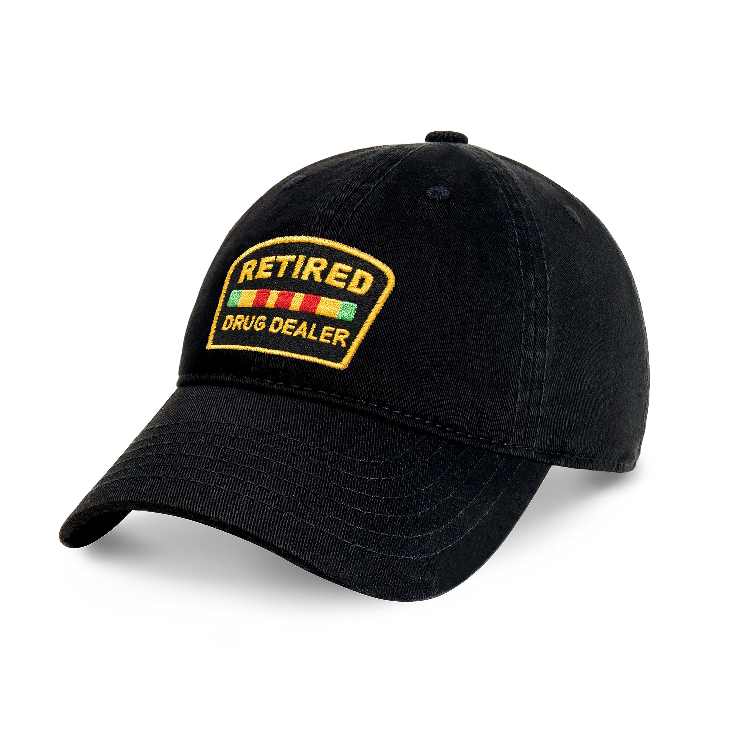 CHOK.LIDS Retired Drug Dealer Hat Dad Hat Cotton Baseball Cap Polo Style Low Profile PC101 (PC101 Black)