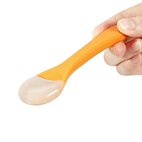 PandaEar 6 Pack Silicone Baby Spoon | First Stage Infant Soft Spoons for Kids Toddlers Children | BPA Free Baby Self Feeding Utensils Training Spoons Great Gift Set for Baby Led Weaning Ages 3 Months