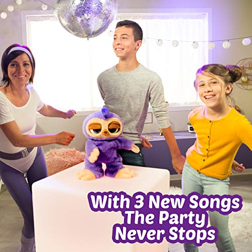 Pets Alive Fifi the Flossing Sloth Purple - 11" Interactive Animal Dancing Robotic Plush Toy with 3 Songs, Floss Dance, Adorable Gift, Party Plush Toy Kids Ages 3+