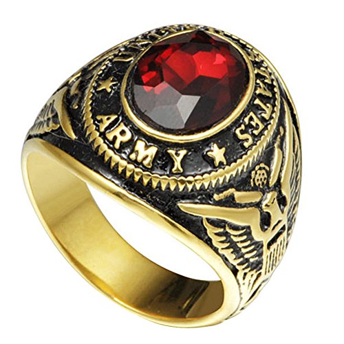 Jude Jewelers Gold Plated Stainless Steel United States Army Ring (12)