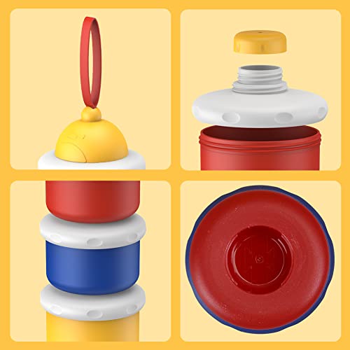 PandaEar Baby Formula Dispensers on The go for Travel| Stackable Portable Baby Formula Storage Container| Travel Formula Holder for Diaper Bag| Baby Powder Dispenser, 3 Layers 2 Pack