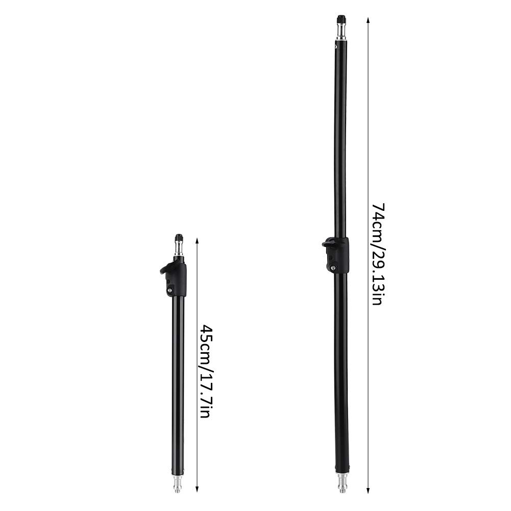 Photography Distance Rod, Back Light Stand Adjustable Pole with Standard Screw (1/4'' 3/8'') 45CM74CM Extension Rod Stick Pole for Light Microphone Arm Stand