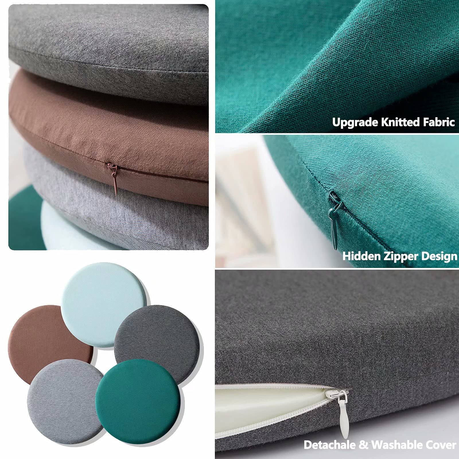 Chair Pads for Dining Chairs 18x18, Indoor Seat Cushions for Dining Chairs, Kitchen Chair Cushions Large, Washable Seat Pads for Dining Room Chairs with Disassemblable Cover Wine Red