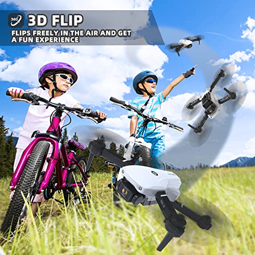 Mini Drones with 2 Cameras HD 720P WIFI FPV idea10 Drone for Beginner Adults RC Quadcopter with Optical Flow Positioning Altitude Hold 360° Flip 2 Batteries