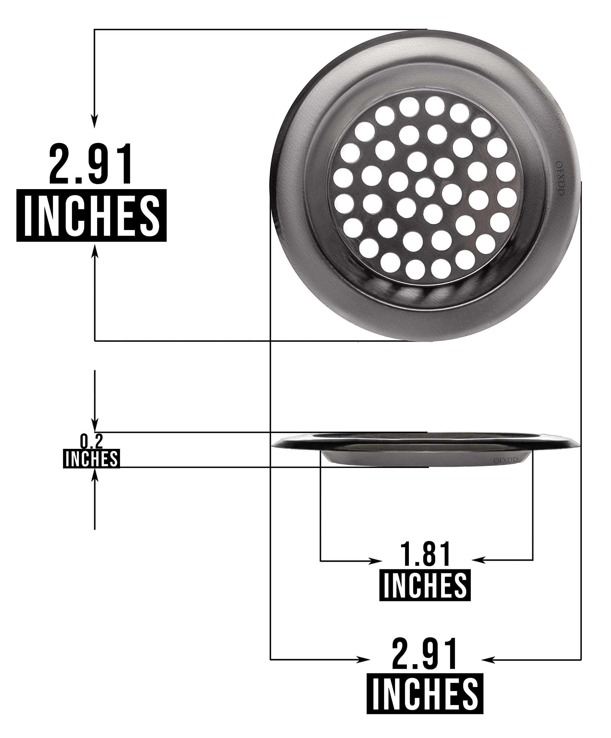 Hair Shower Drain Catcher, Kitchen Sink Strainers 3", Outside Drain Protector, Small Drain Catcher, Toilet Drain Cover (Pack of 2)