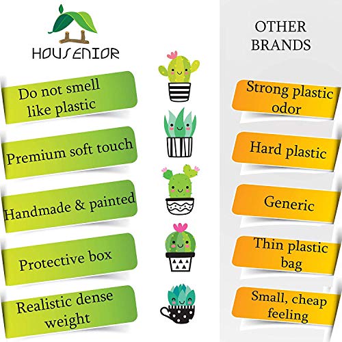 Housenior 24 Mini Artificial Succulent Plants Unpotted : Fake Succulents Picks Realistic Plastic Cactus Stems for Terrarium Bulk Small Faux Assorted Arrangements Flocked Greenery
