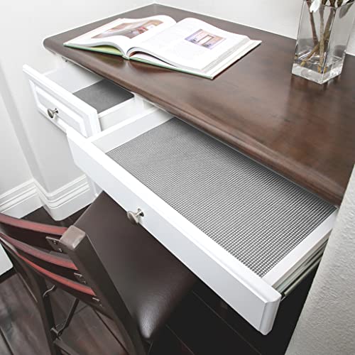 Smart Design Classic Grip Shelf Liner For Home Organization- Non Adhesive/Slip, Easy Clean - Perfect for Desk, Shelves, Kitchen, Bathroom, Cabinet Protection -Graphite Gray
